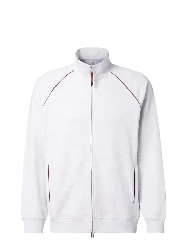 Brunello Cucinelli Cotton-blend Jersey Track Jacket - Grey