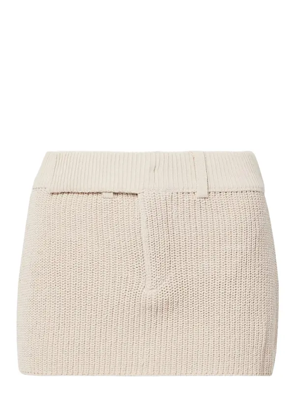 AYA MUSE Caeli Cotton-blend Miniskirt - Beige