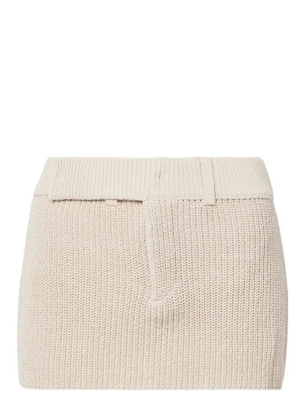 AYA MUSE Caeli Cotton-blend Miniskirt - Beige