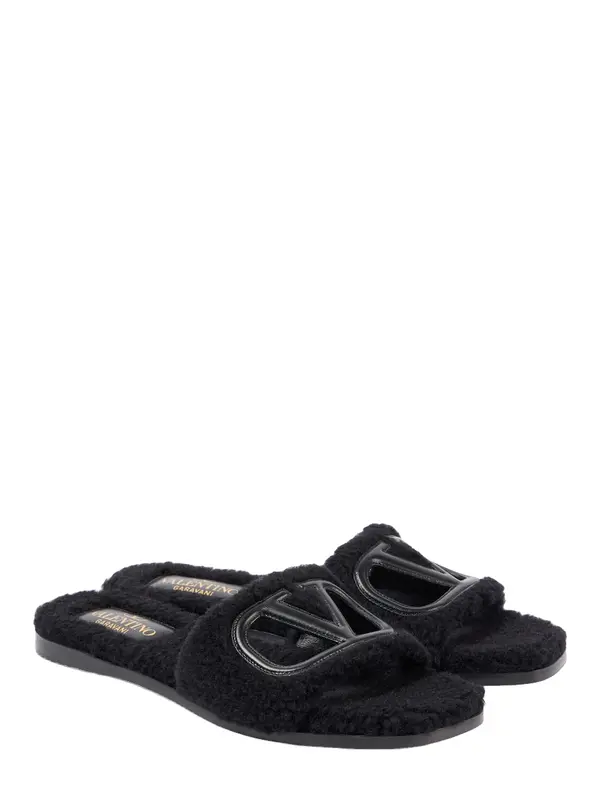 Valentino Garavani Vlogo Cutout Slides - Black