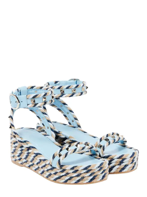 Valentino Garavani Rockstud Torchon Espadrille Sandals - Multicoloured