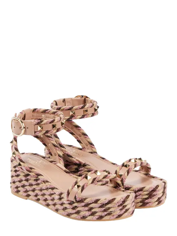 Valentino Garavani Rockstud Torchon Espadrille Sandals - Multicoloured