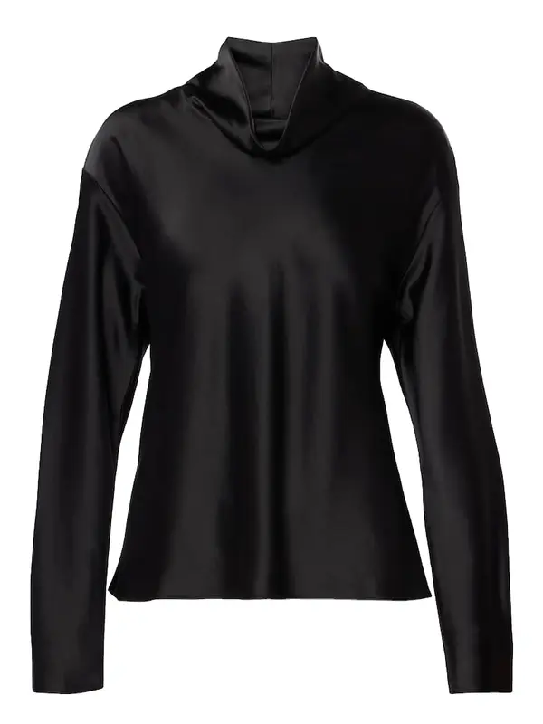 LESET Barb Satin Top - Black