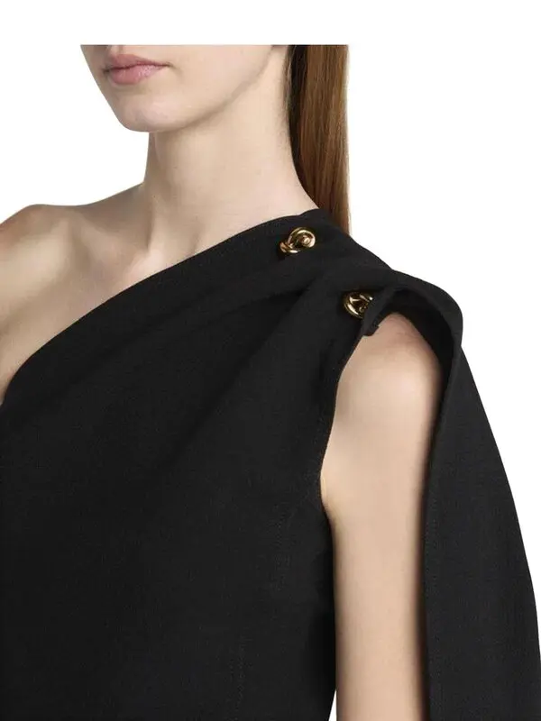 Bottega Veneta One-shoulder Knot Detail Dress - Nero