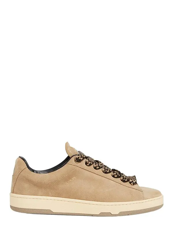 LANVIN Curb Lite Leather Low-top Sneakers - Oat