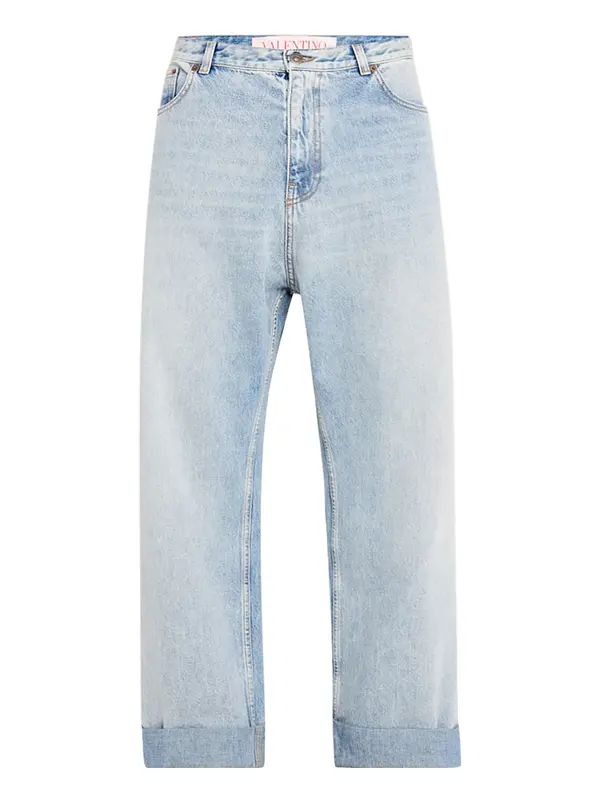 Valentino Garavani Wide-leg Denim Jeans - Lt Denim