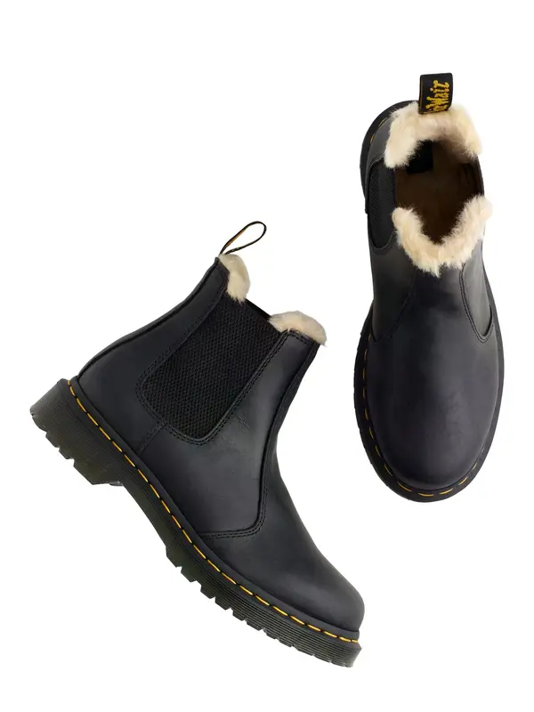 Madewell Dr. Martens® 2976 Lenore Faux Fur-lined Chelsea Boots - Black Wyoming