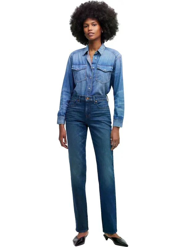 Madewell The '90s Straight Mid-rise Jean - Osada Wash
