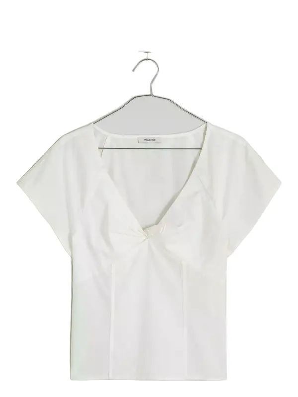 Madewell Poplin Twist-front Top - Eyelet White