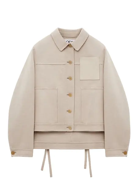 Loewe Workwear Cashmere And Wool Jacket - Light Beige Melange