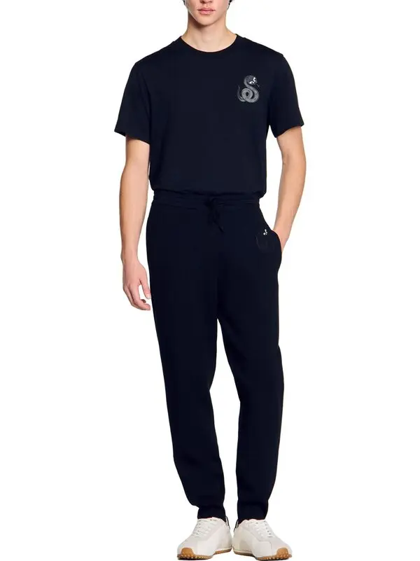 Sandro Joggers With Snake Detail - Black