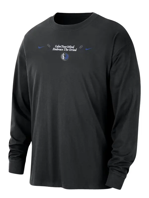 Nike Dallas Mavericks Courtside Nba Max90 Long-sleeve T-shirt - Black