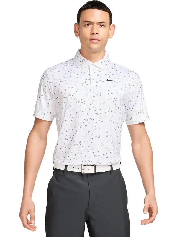 Nike Dri-fit Tour Floral Golf Polo - White