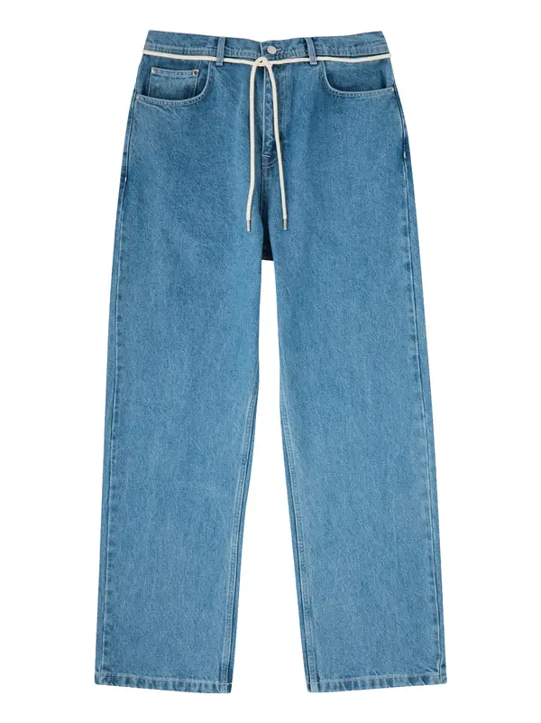ABOUT:BLANK Belted Straight-leg Jeans - Mid Blu