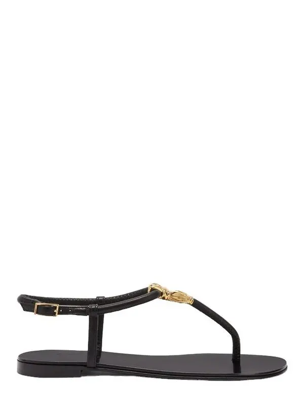 GIUSEPPE ZANOTTI Tie Flat Sandal - Black