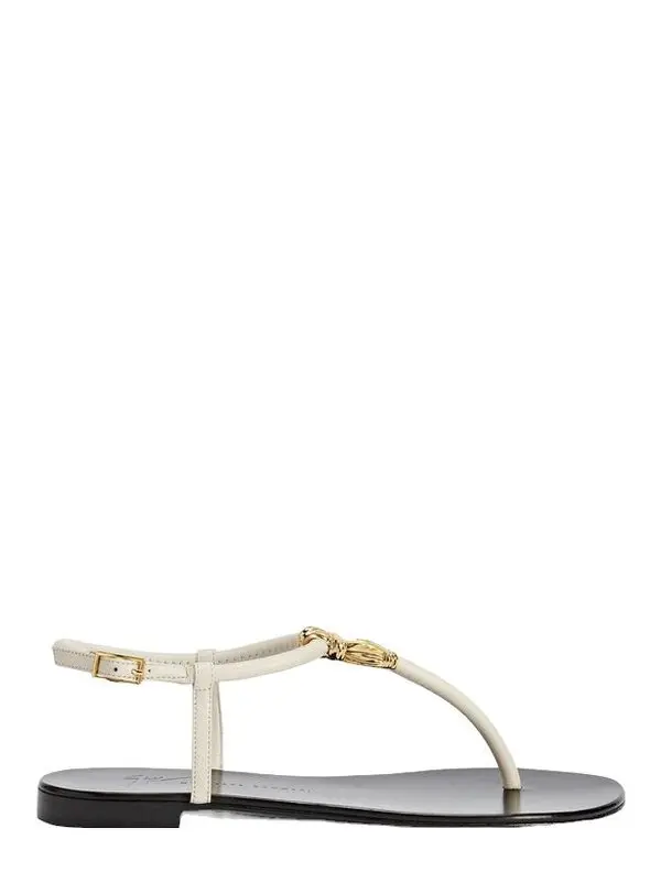 GIUSEPPE ZANOTTI Tie Flat Sandals - White
