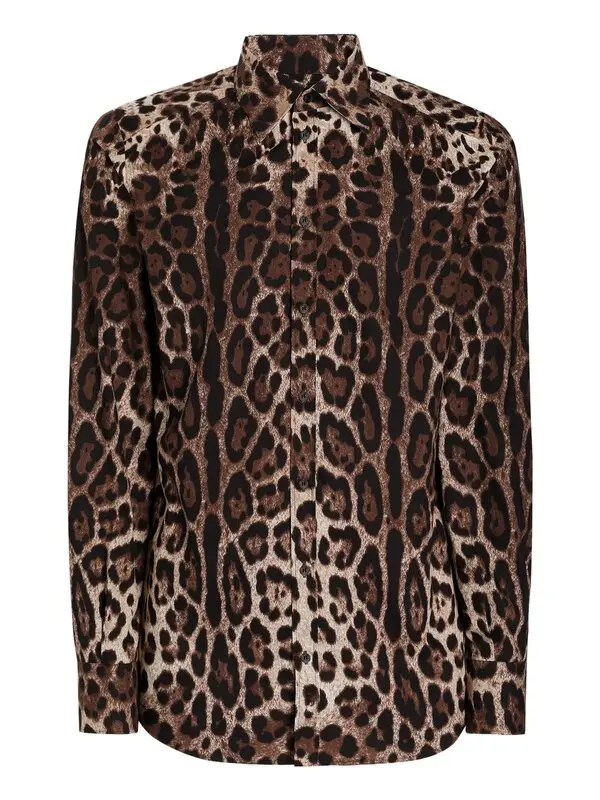 Dolce & Gabbana Cotton Shirt With Leopard - Print