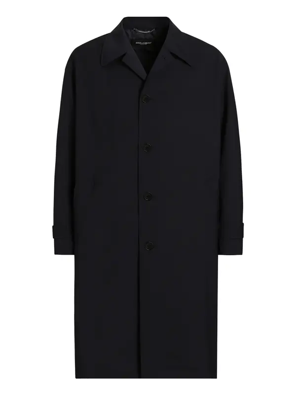 Dolce & Gabbana Single-breasted Wool Trench Coat - Blue