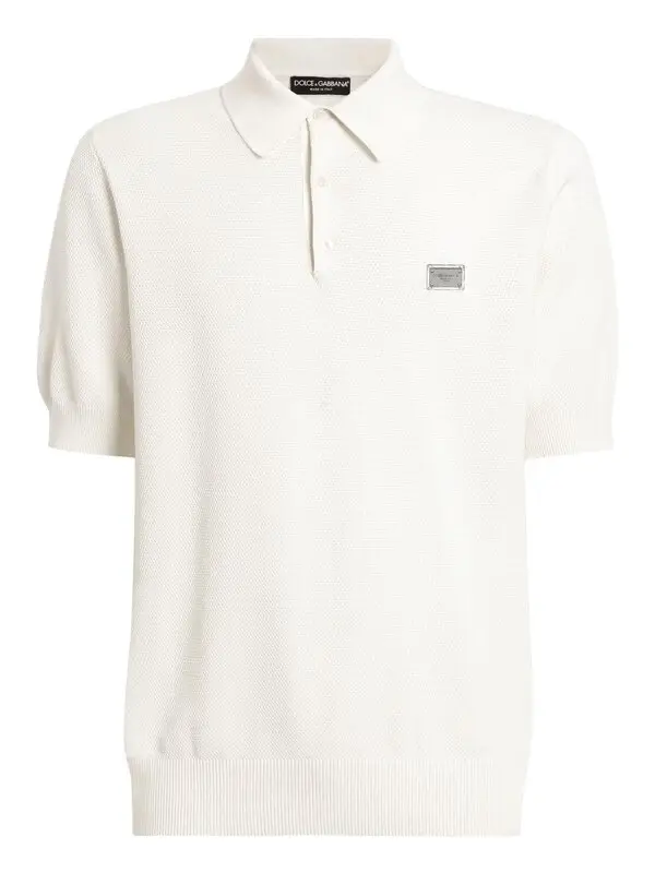 Dolce & Gabbana Cotton Polo-shirt With Logo Tag - White