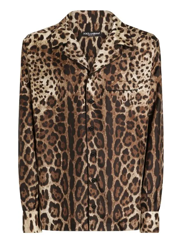 Dolce & Gabbana Silk Vanity Shirt With Leopard - Print