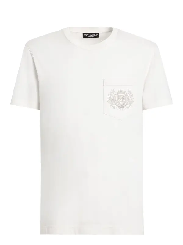 Dolce & Gabbana Cotton T-shirt With Logo - Cream