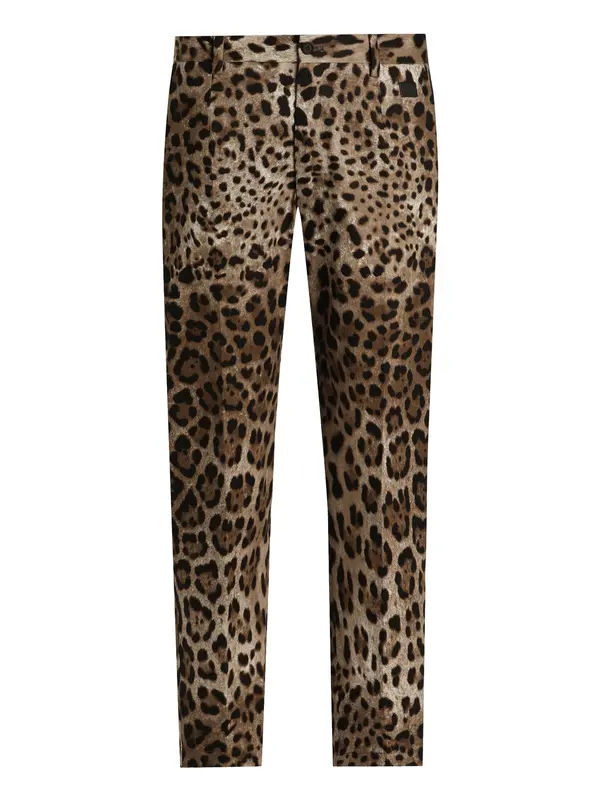 Dolce & Gabbana Tailored Stretch Cotton Drill Pants - Print