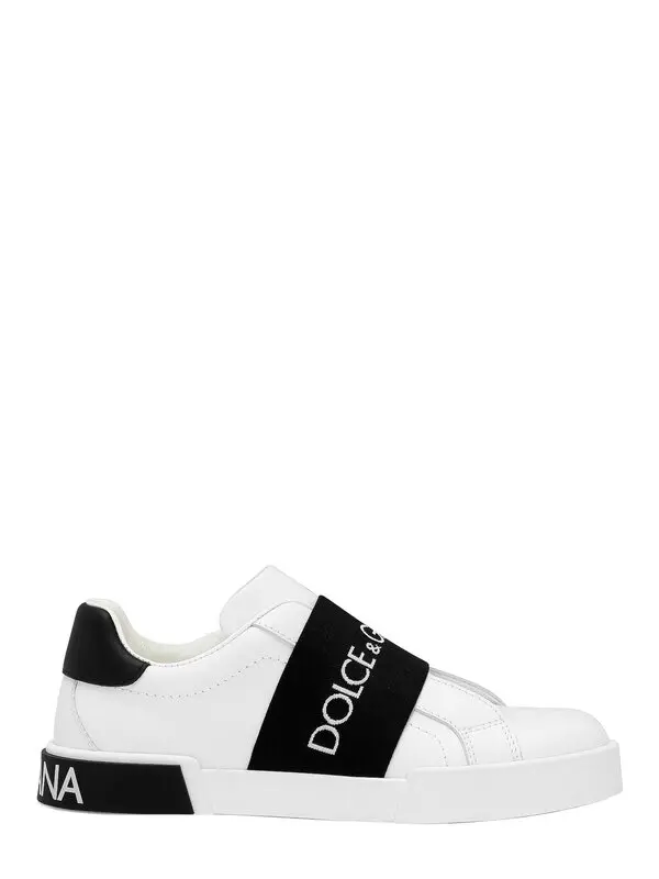 Dolce & Gabbana Calfskin Portofino Sneakers - White
