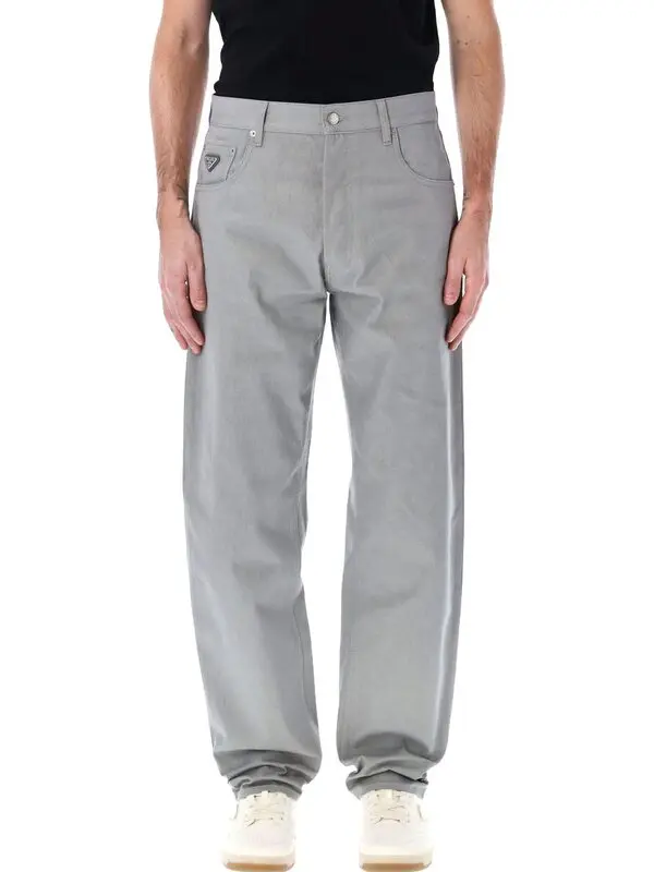 Prada Cotton Denim Pants - Grey