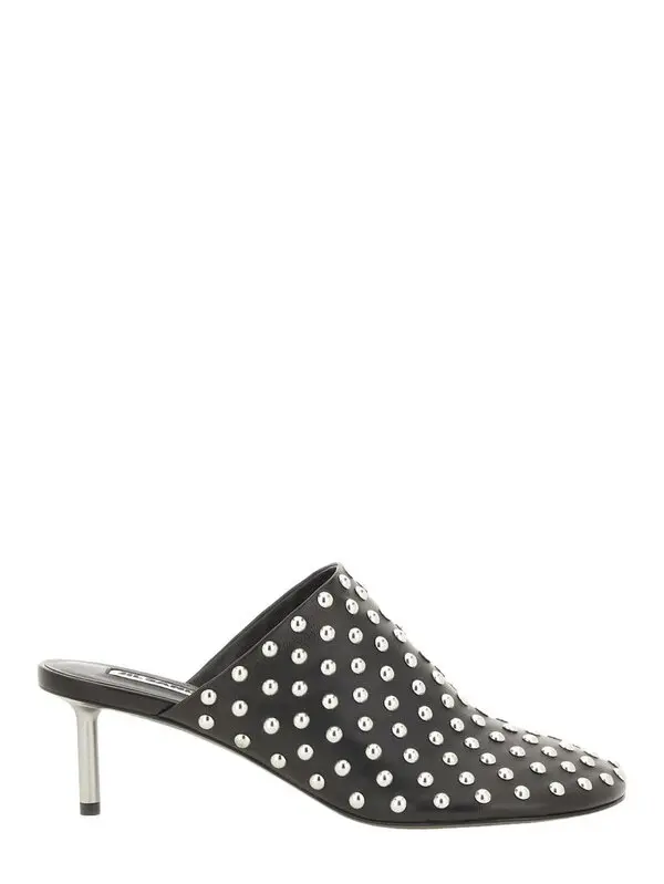 JIL SANDER Nappa Leather Studded Mules - Black