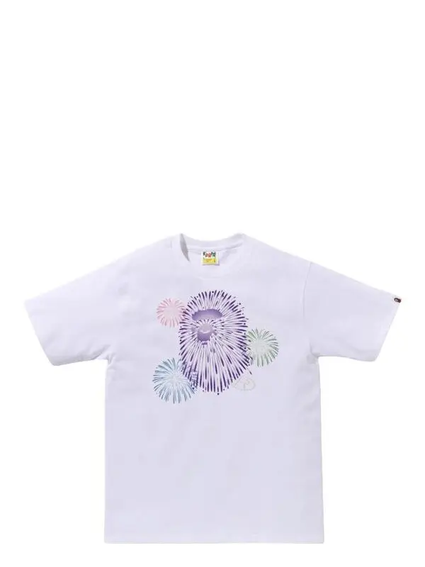 A BATHING APE Ape Head Firework Ii Tee Shirt - White