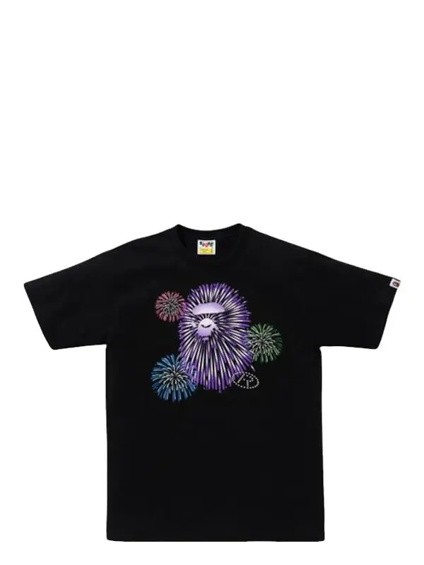 A BATHING APE Ape Head Firework Ii Tee Shirt - Black