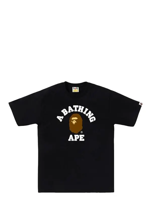 A BATHING APE College Tee Shirt - Black