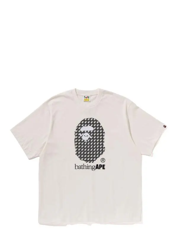 A BATHING APE Sta Houndstooth Bathing Ape Relaxed Fit Tee Shirt - Ivory