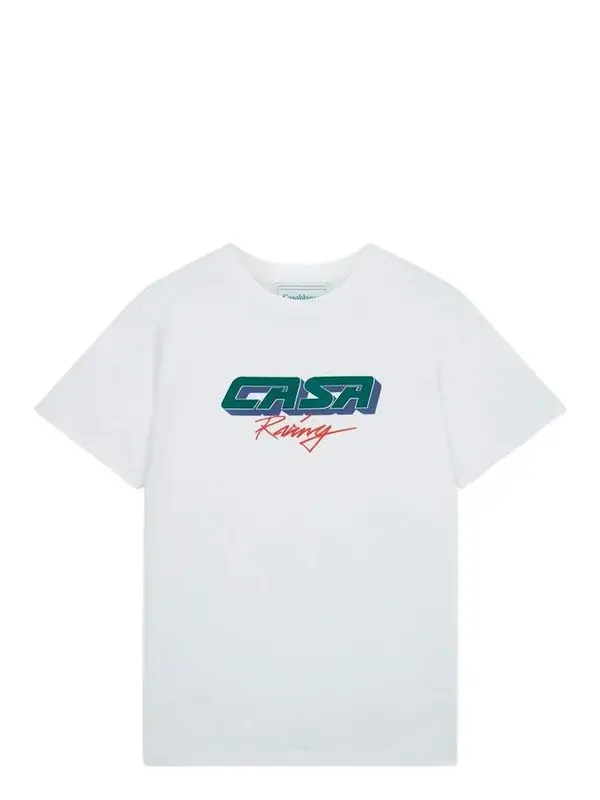Casablanca Casa Racing 3d Printed Oversized T-shirt - White