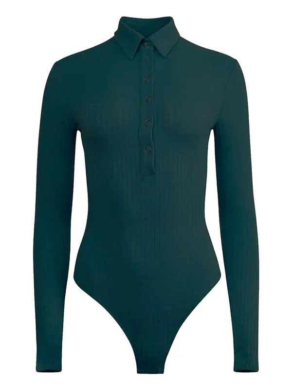 Fleur Du Mal Ribbed-knit Bodysuit - Green