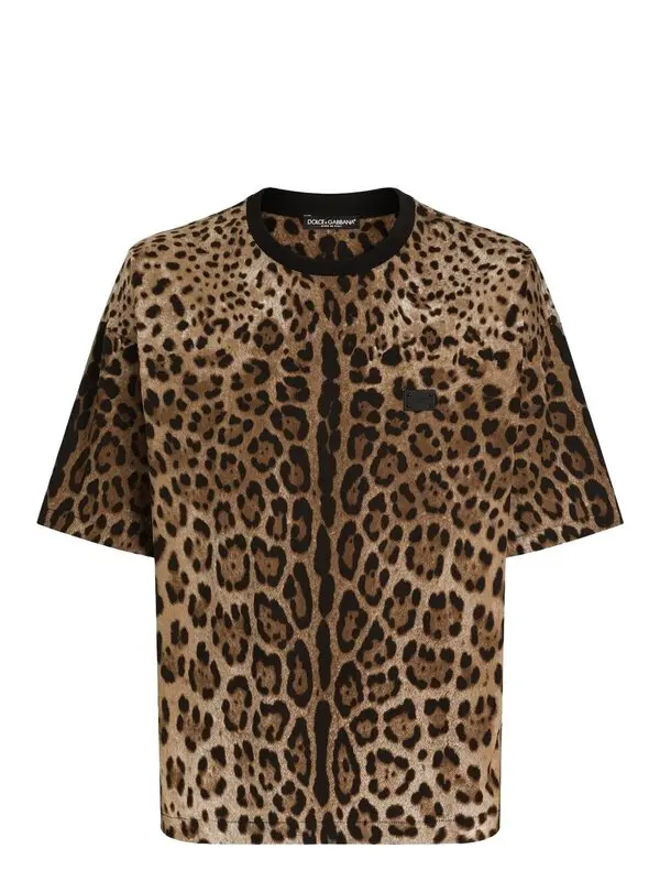 Dolce & Gabbana Leopard Print T-shirt - Brown
