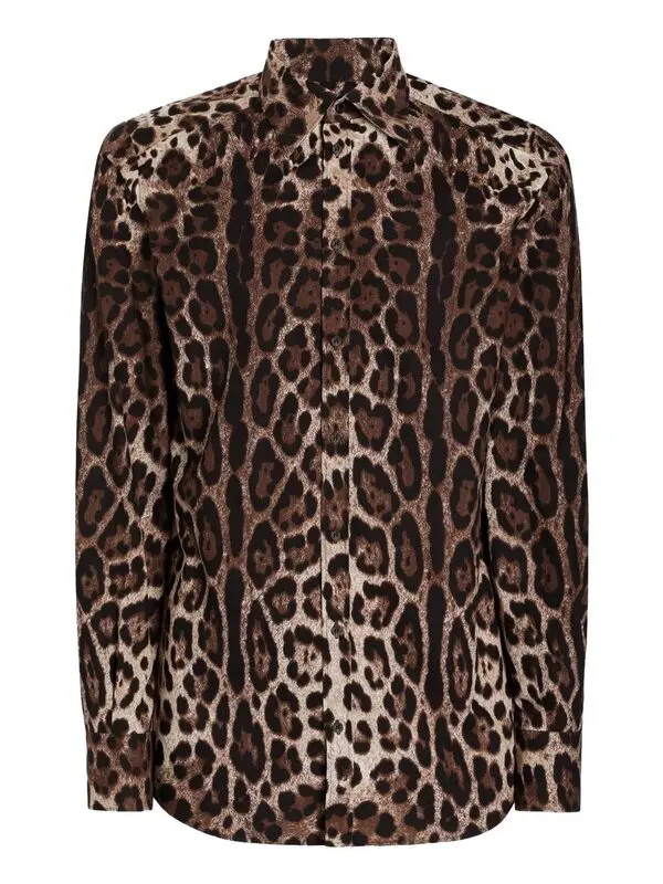Dolce & Gabbana Leopard-print Shirt - Brown