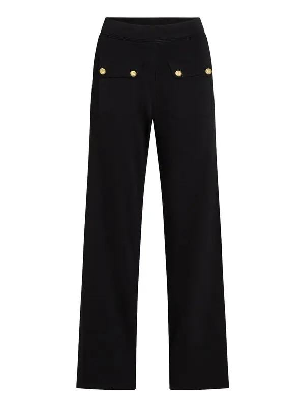 Karl Lagerfeld Logo-engraved Button Trousers - Black