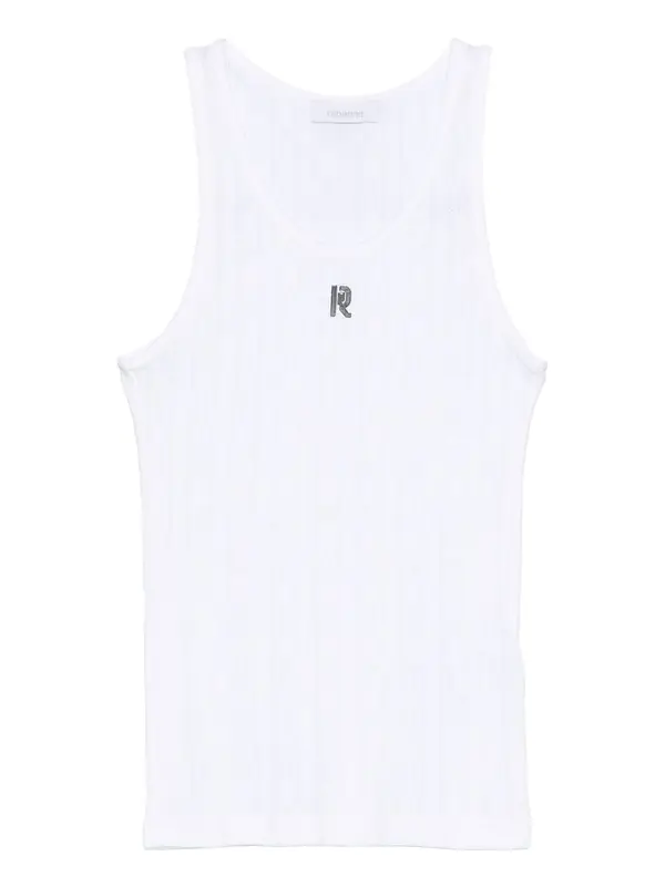 Rabanne Logo-plaque Tank Top - White