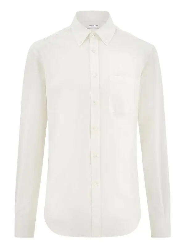 FERRAGAMO Long Sleeved Cotton Shirt - White