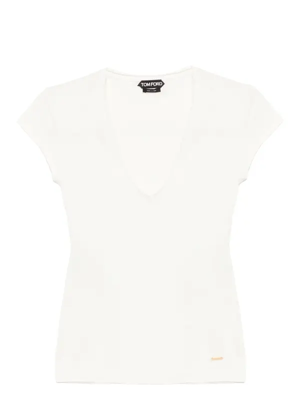 TOM FORD V-neck T-shirt - White