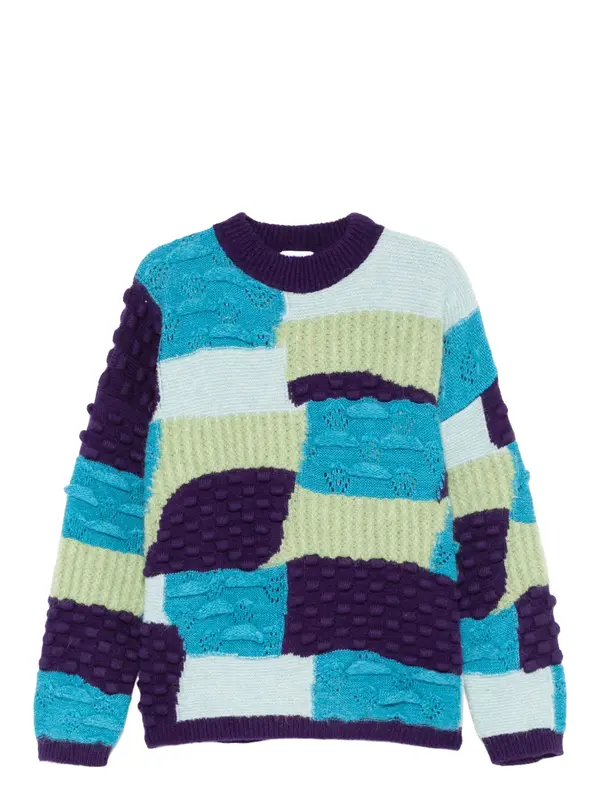 BONSAI Intarsia-knit Crew-neck Sweater - Blue