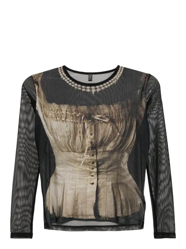 IA LONDON Graphic-print Top - Black