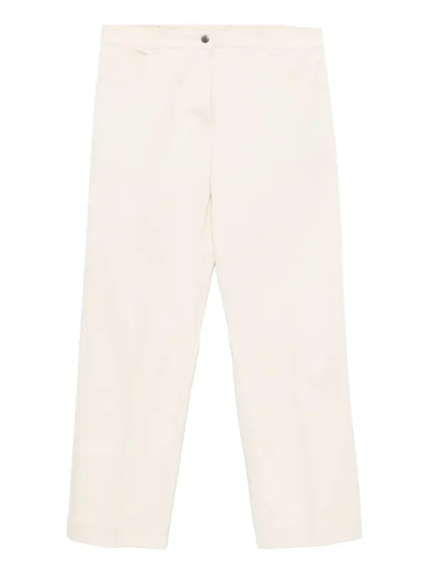 Moncler Cotton Gabardine Trousers - Neutrals