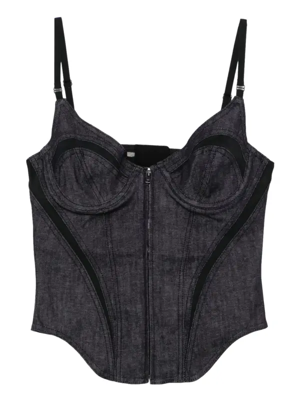 MUGLER Denim Corset - Black
