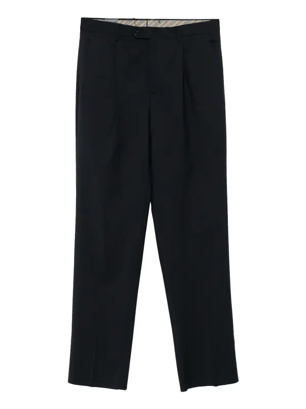 Etro Pleat-detailing Wool Trousers - Blue
