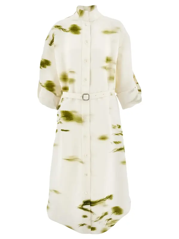 FERRAGAMO Blossom Print Shirt Dress - White