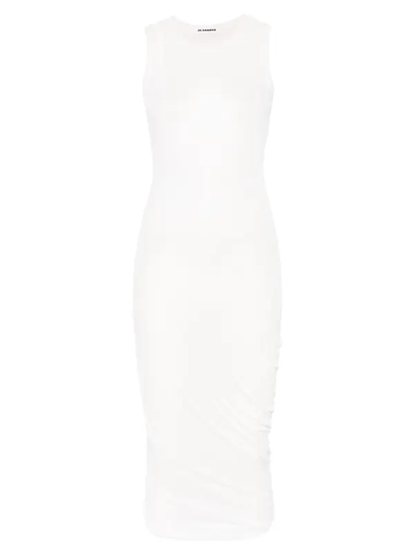 JIL SANDER Cotton Midi Dress - White