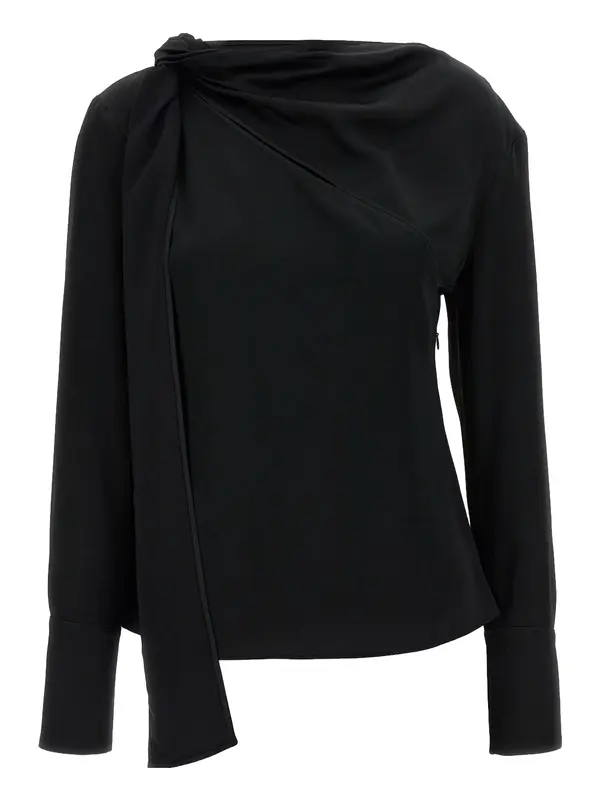 Givenchy Bow-detail Draped Blouse - Black