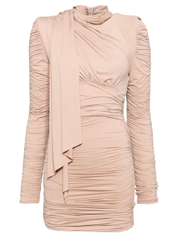 Elisabetta Franchi Ruched Mini Dress - Brown